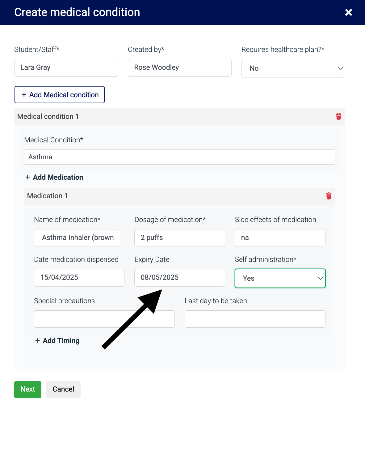 How to link Medical Conditions and Medication together