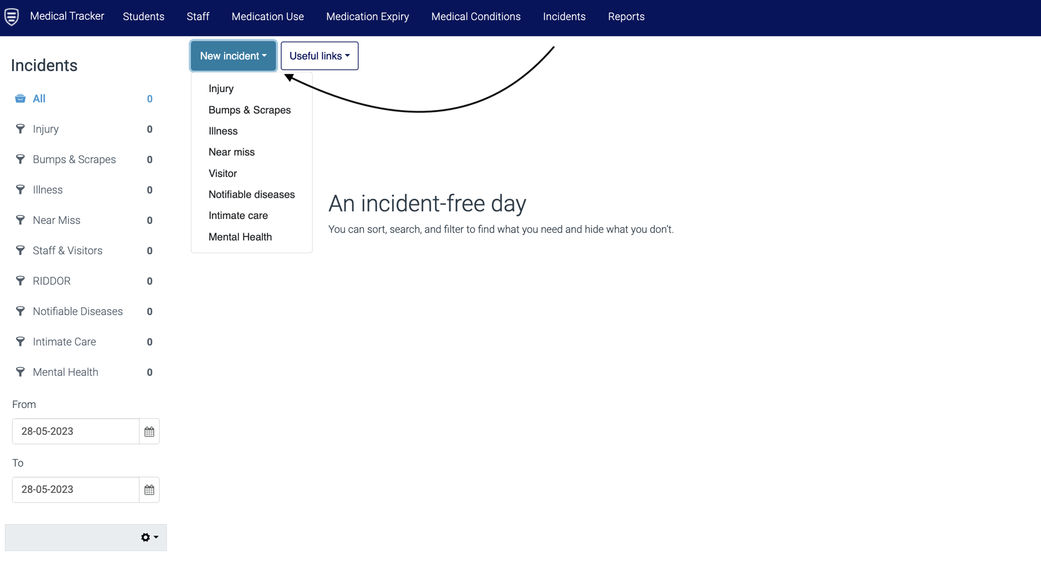 How to add a new incident