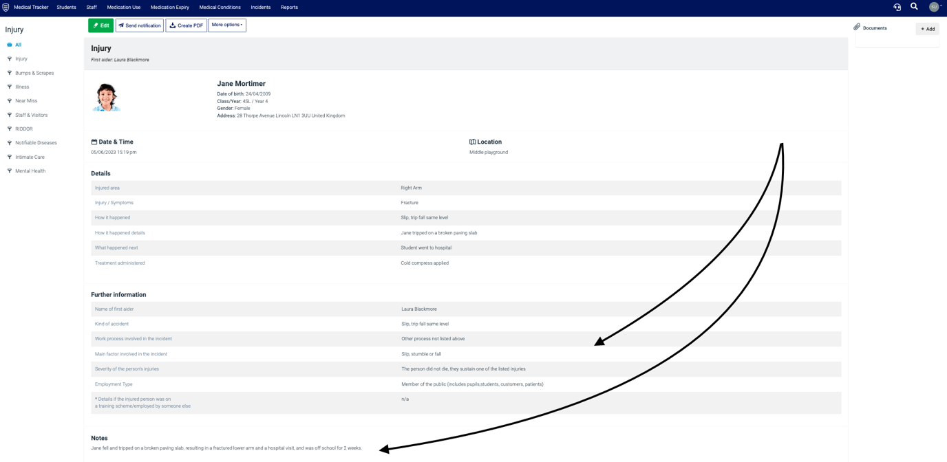 How can I use the RIDDOR reporting feature?