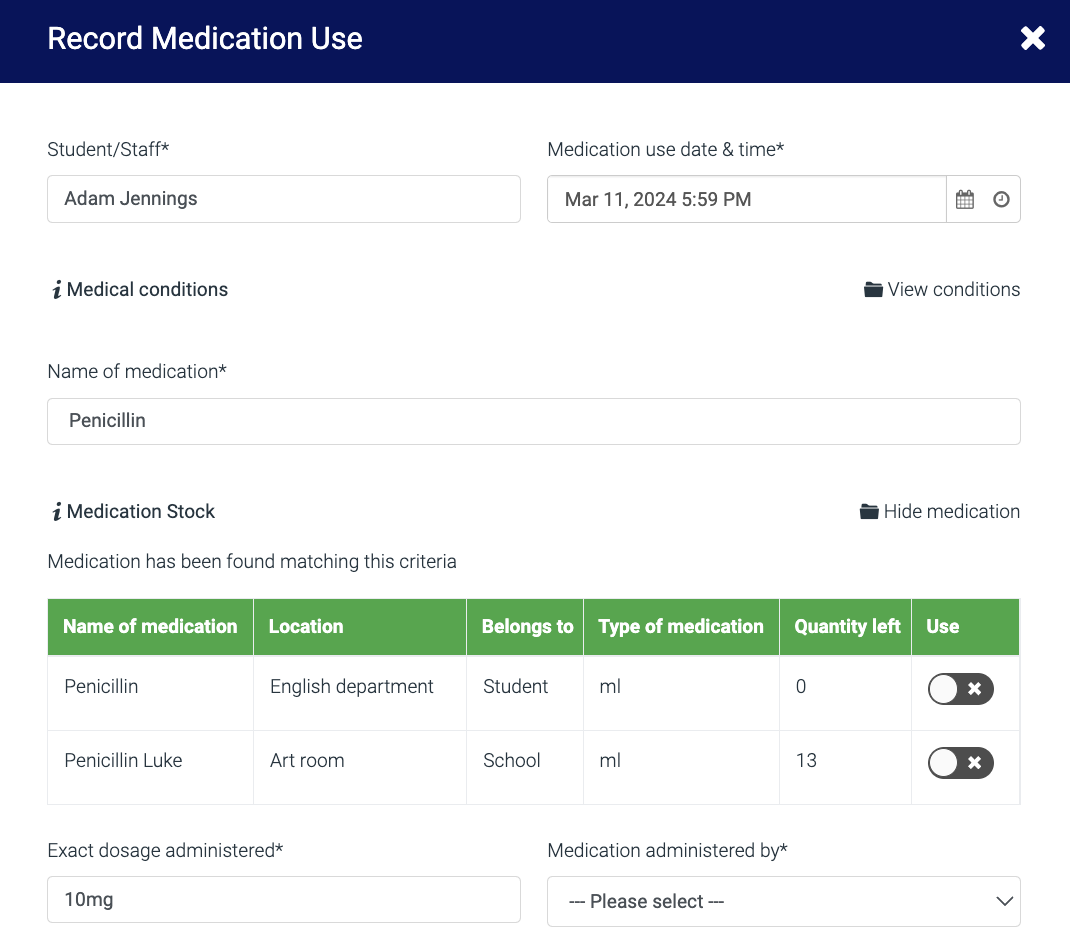 Medication Expiry/Stock Control: How to track medication stock