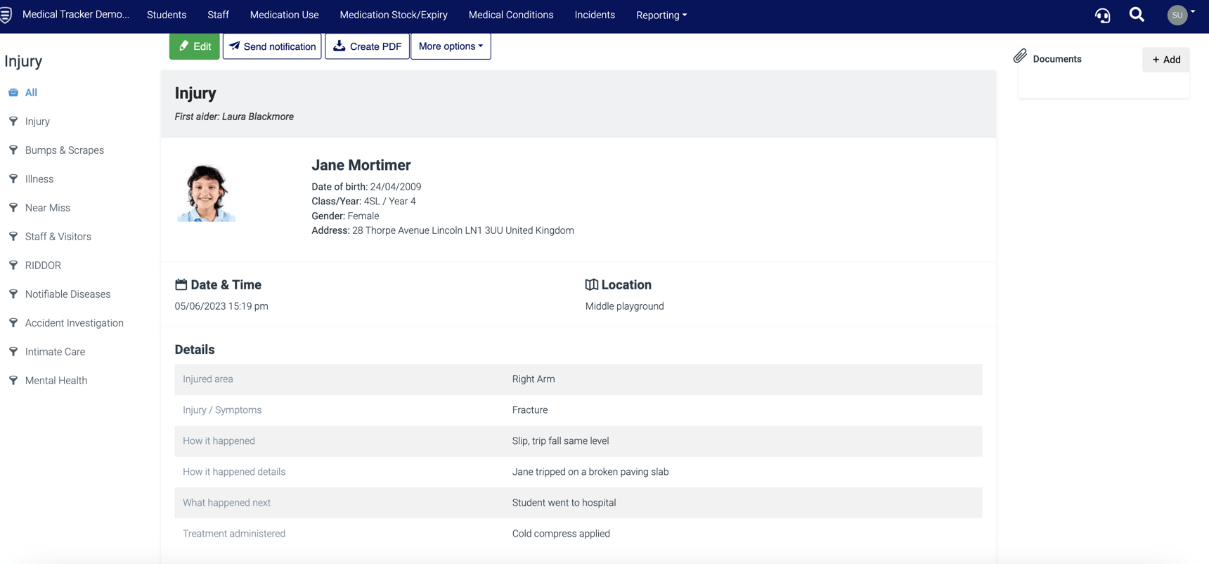 How can I use the RIDDOR reporting feature?