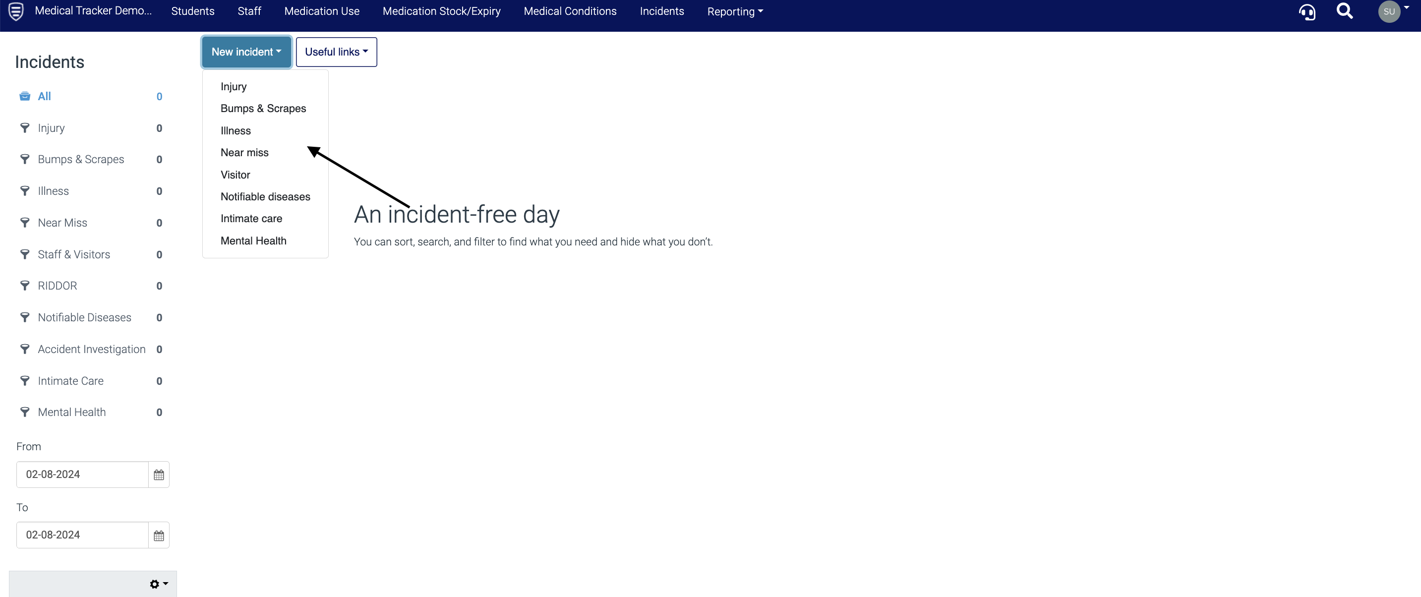 How to configure incident options
