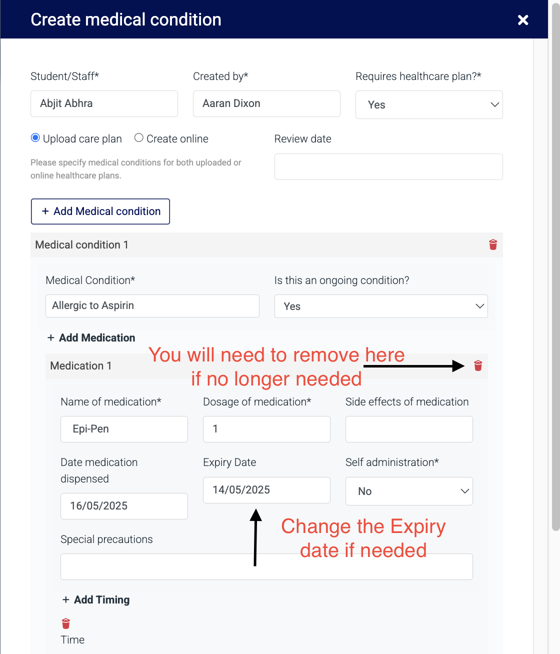 How to link Medical Conditions and Medication together