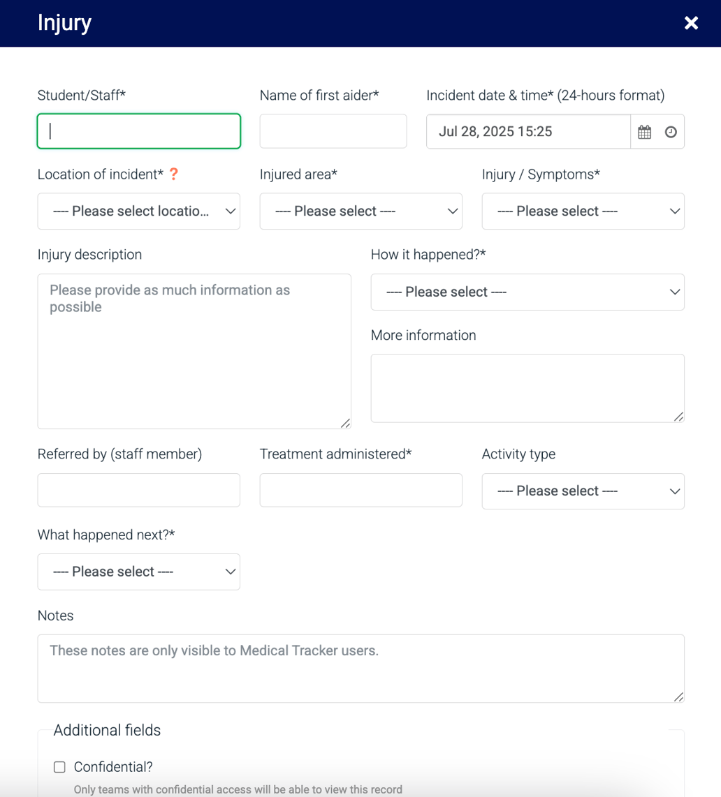 How to log Staff Incidents