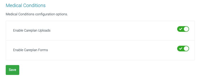 How to set medical condition options