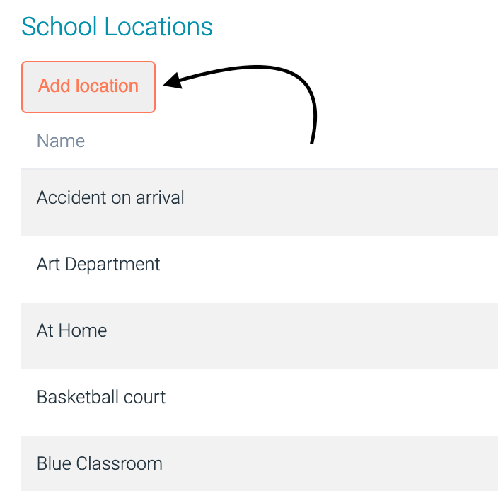 Add your school's locations into Medical Tracker