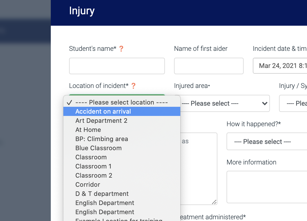 Step 2: Add your school's locations (required)