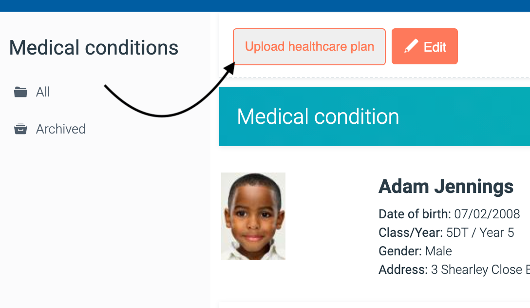 How to add a medical condition